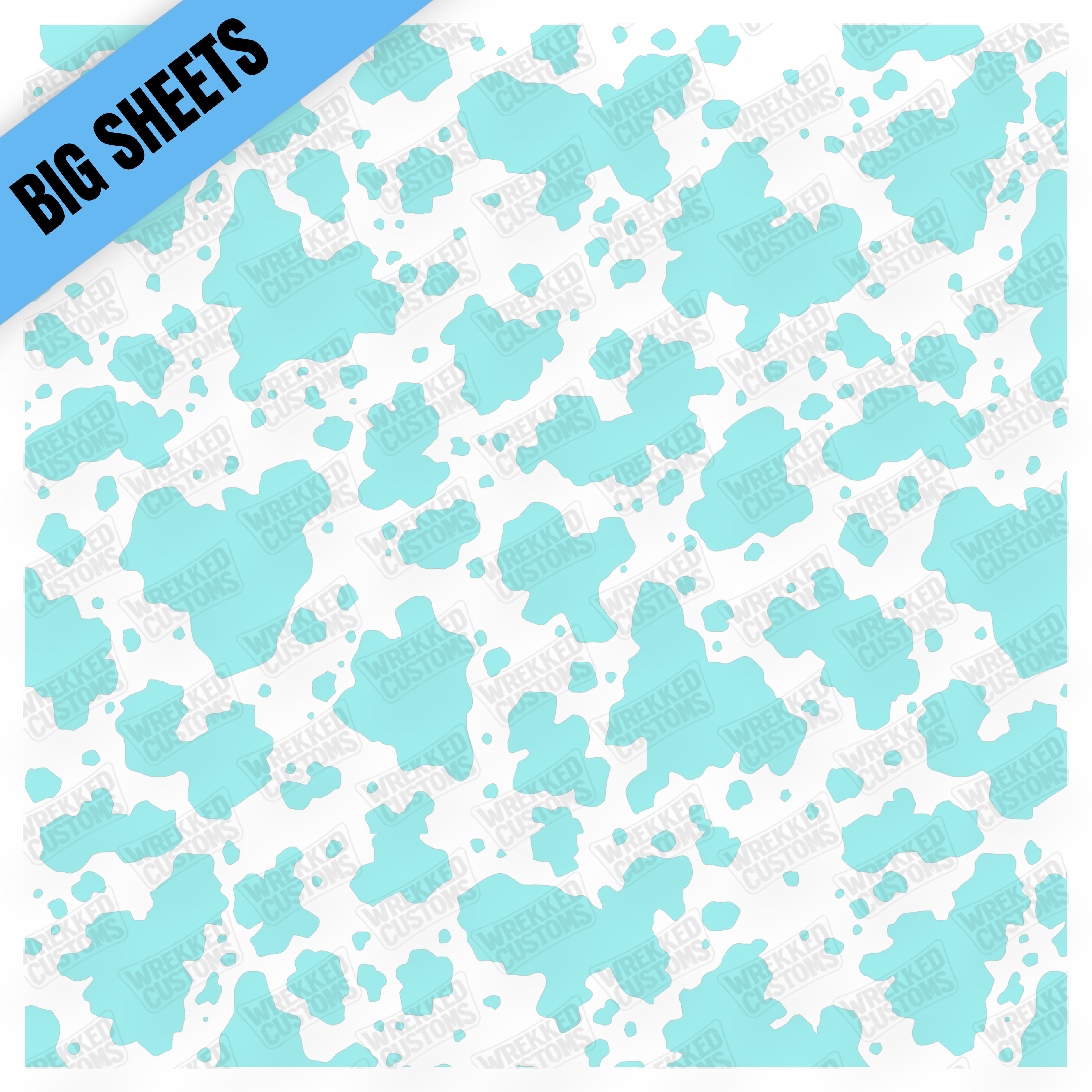 Teal Cow Print (BS) – Wrekked Customs LLC